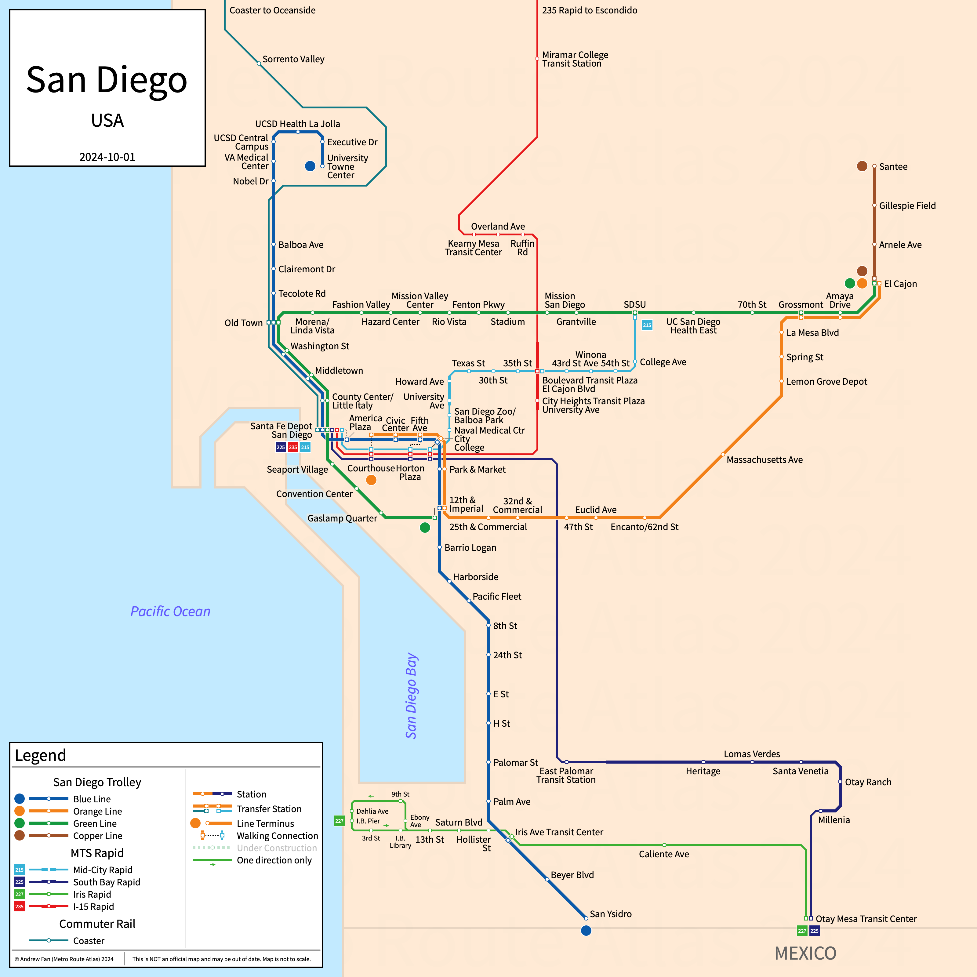 Metro Route Atlas - San Diego, California, USA